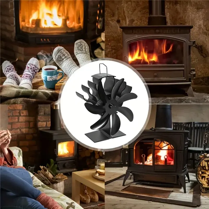 Home-Silent-7-Blade-Thermal-Powered-Fireplace-Fan-Heating-Circulation ...