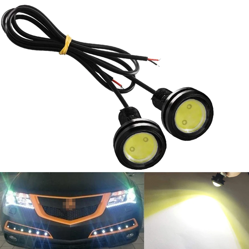 2-PCS-Car-DRL-Eagle-Eye-LED-Bulb-COB-12V-18MM-23MM-7000K-White-Auto ...