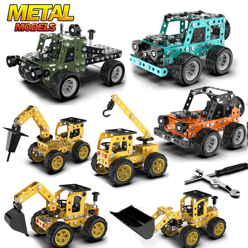 DIY-Metal-Building-Block-Assembly-Model-Off-road-Vehicle-Excavator ...