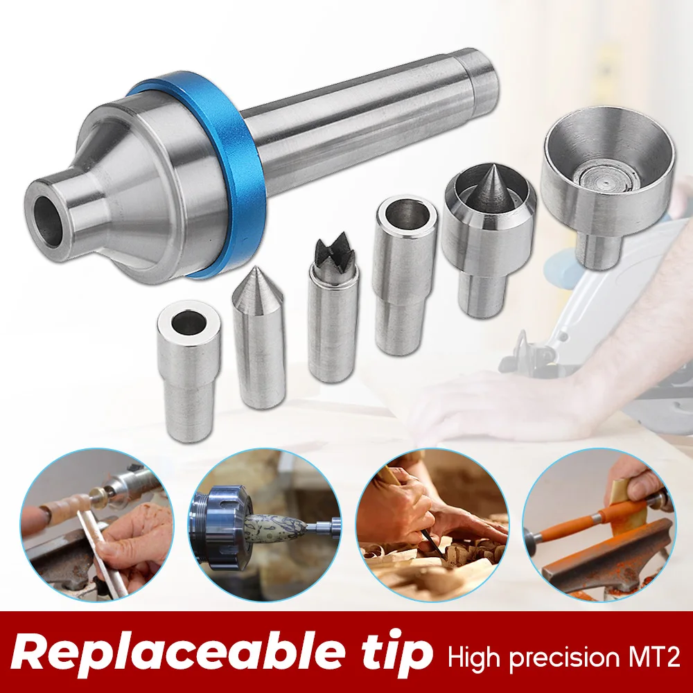 Woodworking-Interchangeable-Live-Center-MT2-Morse-Taper-2-Shank-with ...