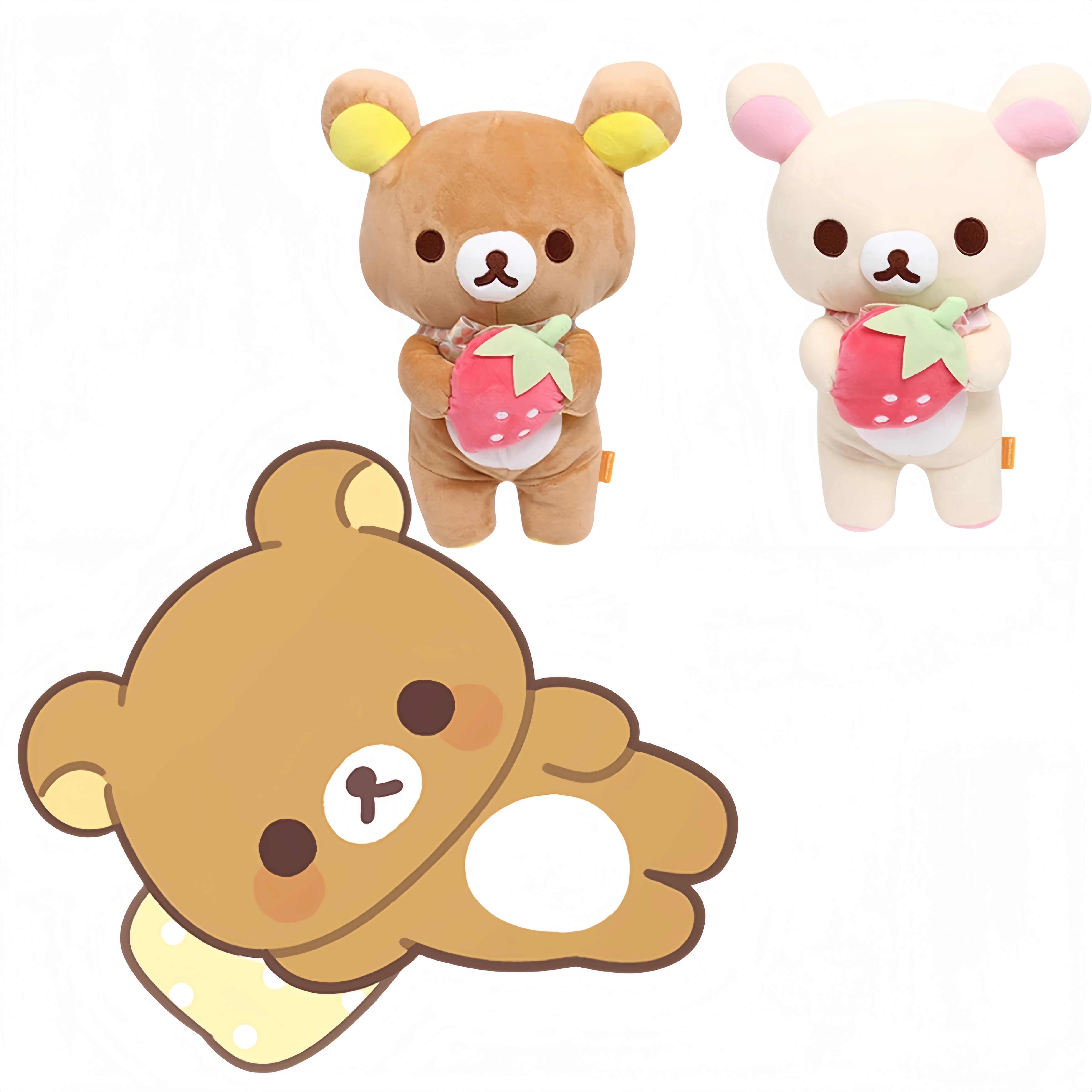Strawberry Rilakkuma Cartoon Plush Doll Soft White Bear Toys Kawaii ...
