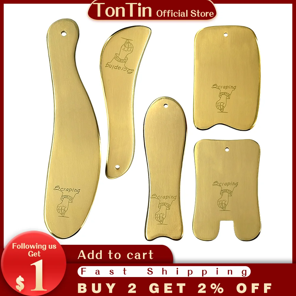 Tontin Copper Guasha Massage Tool Scraping Face Neck Gua Sha Scraper ...