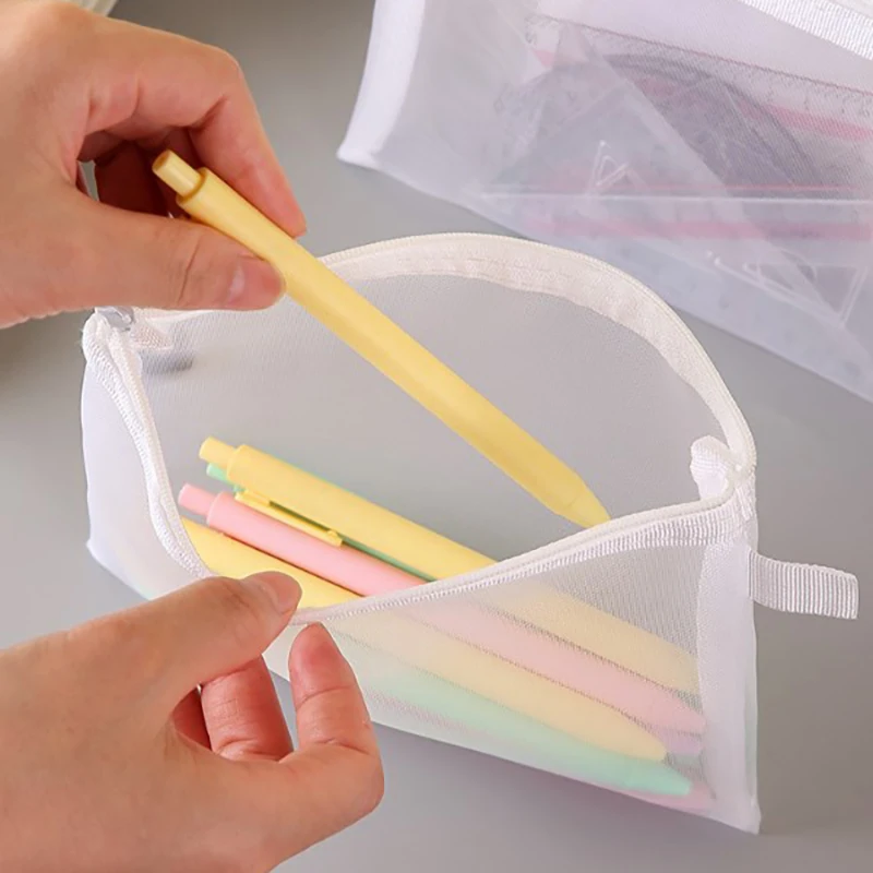 1PC-A4-A5-A6-B6-Nylon-Mesh-File-Bag-Transparent-Zipper-Test-Paper ...