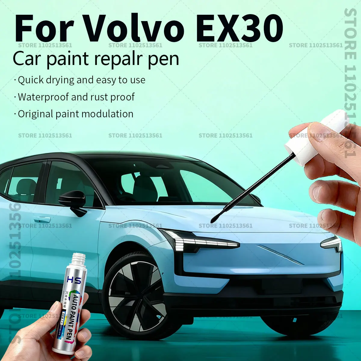 Stylo de réparation de peinture automobile pour Volvo EX30, dissolvant ...