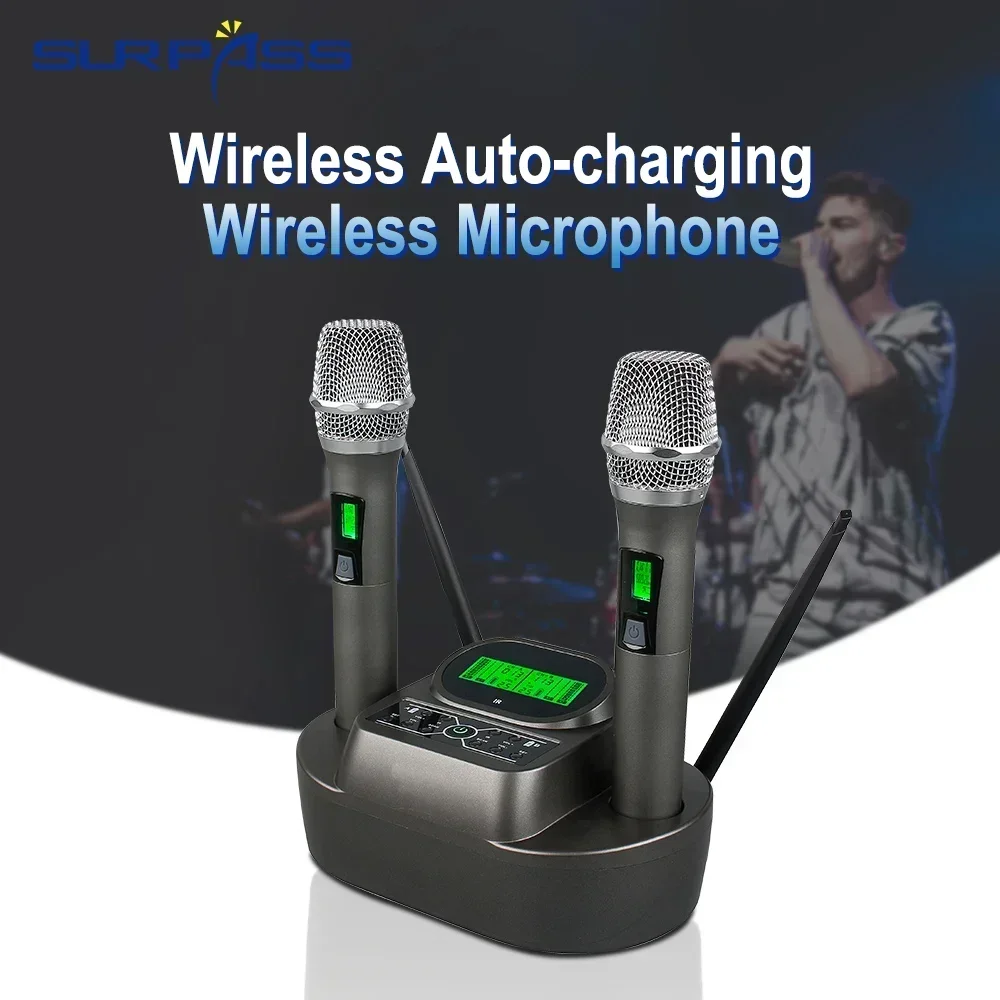 Auto-charging-Wireless-Microphone-Professional-Handheld-Mic-for-Karaoke ...