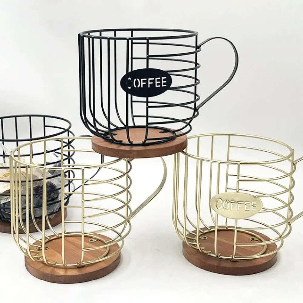 Koffiebonen-Organizer-Stijlvolle-Cup-Vormige-Metalen-Koffiepads-Houder ...