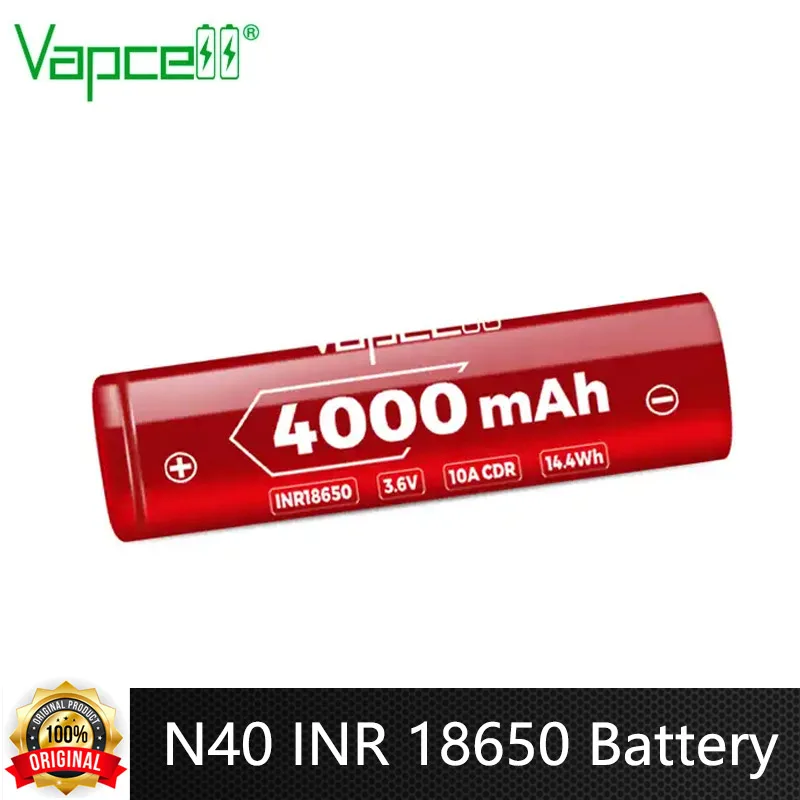 Original-Vapcell-INR-18650-Battery-4000mAh-Capacity-CDR-10A-3-6V-For ...