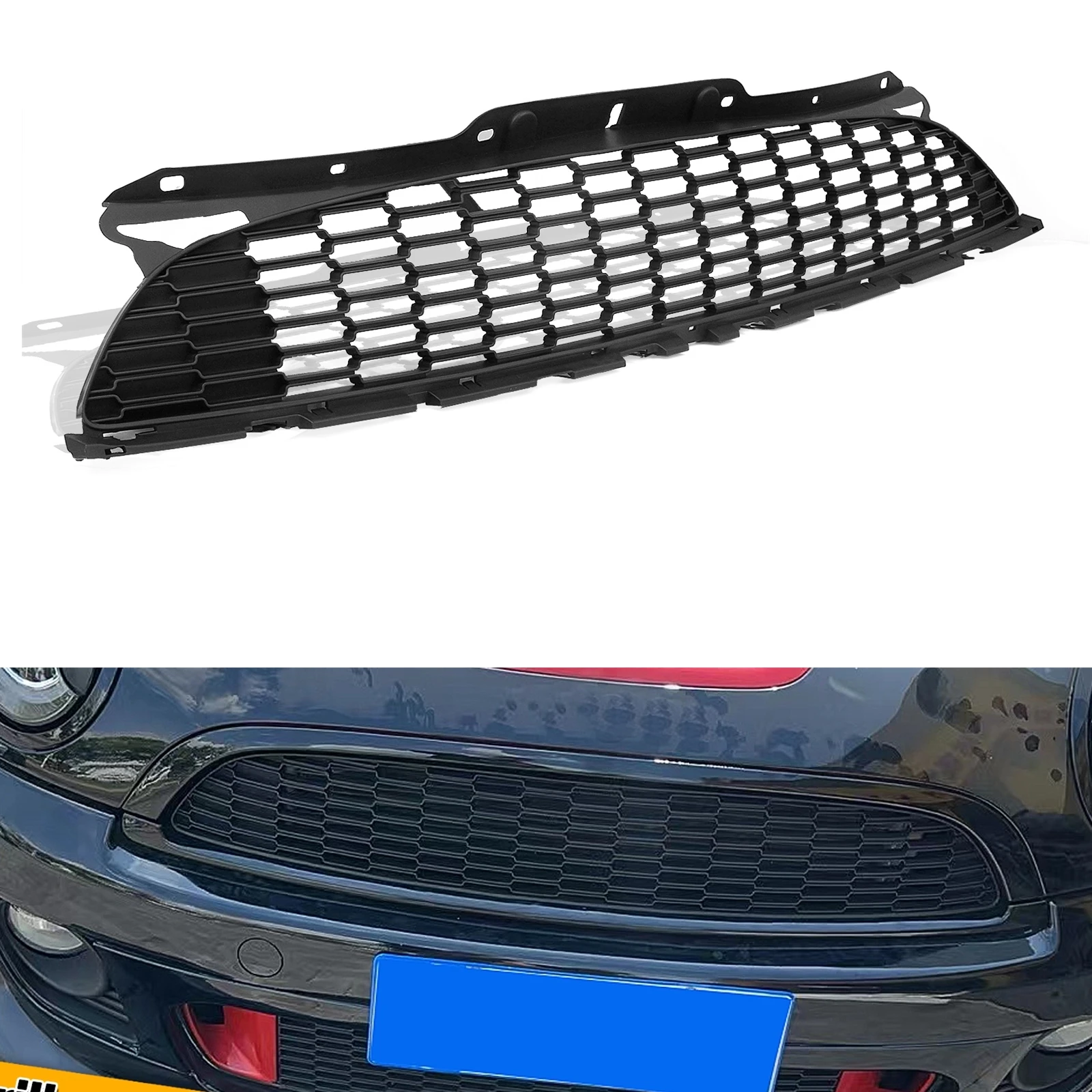 Front-Grille-Racing-Grill-Kidney-Upper-Hood-Mesh-Grid-For-Mini-Cooper-S ...