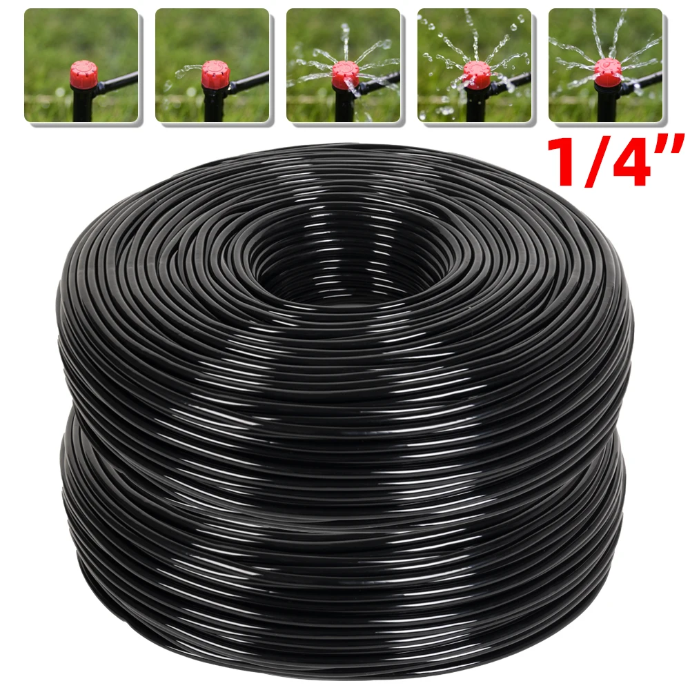 1/4" Watering Hose Drip Pipe 4/7mm Gardening Micro Irrigation System ...