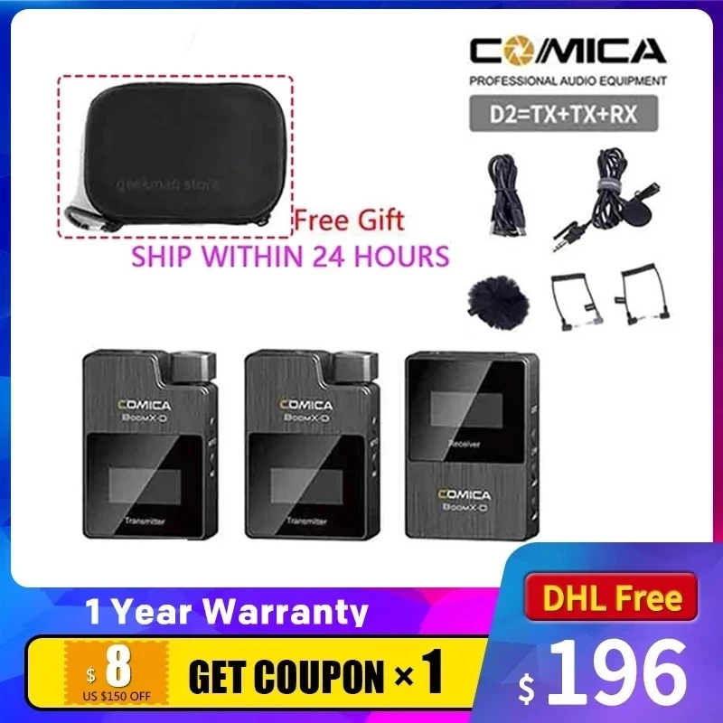 COMICA BoomX D2 D1 BoomX D PRO Mini 2.4G Digital Wireless Microphone w ...