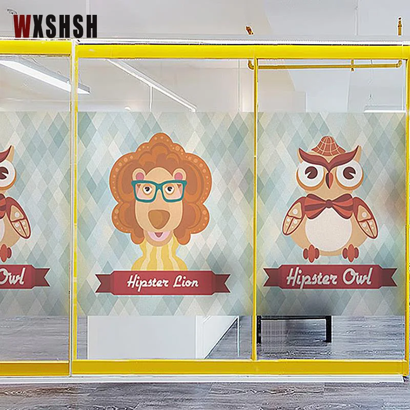 Window Sticker Window Foils Static Anti UV Cartoon Animals PVC Privacy ...