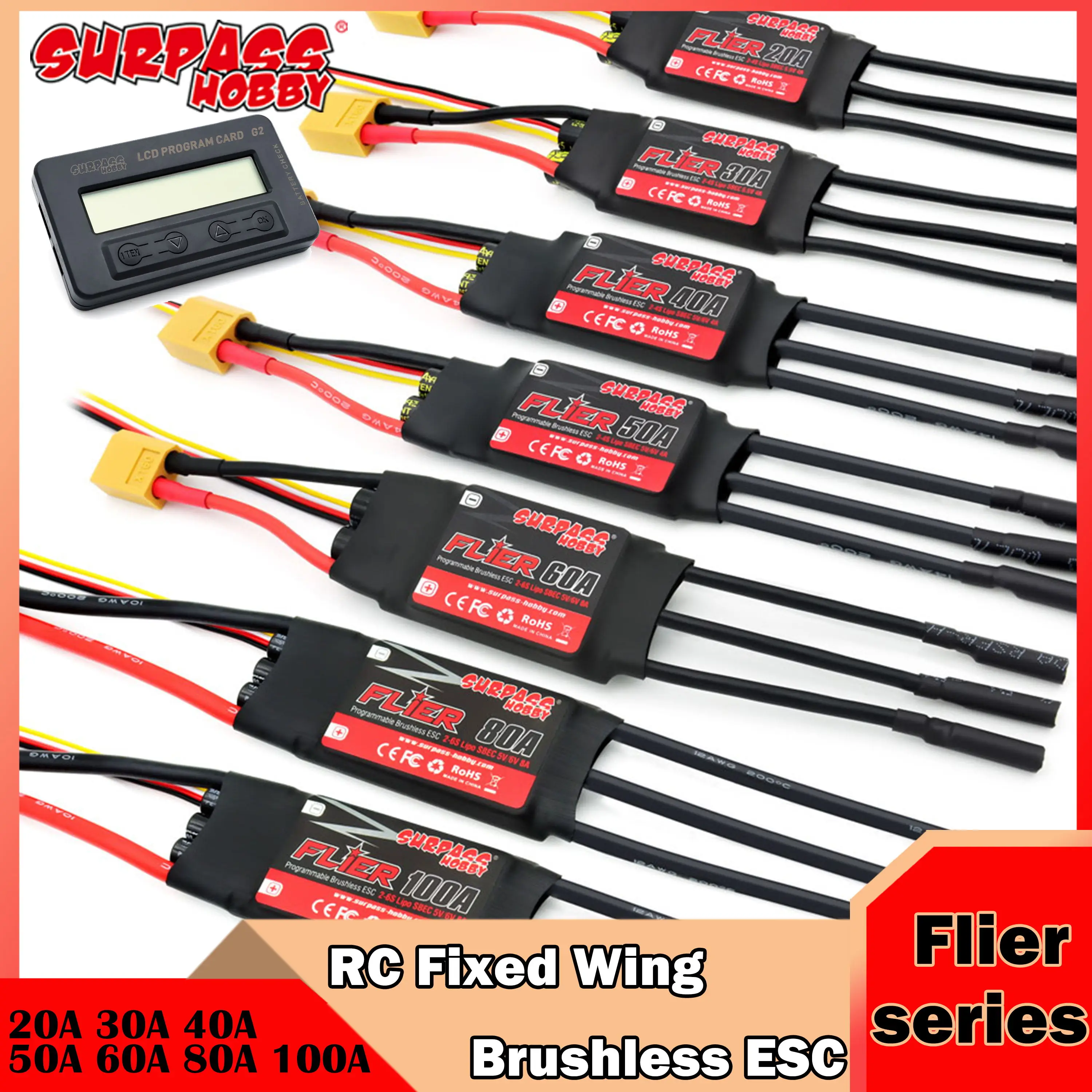 SURPASS-HOBBY-RC-Fixed-Wing-Brushless-ESC-20A-30A-40A-50A-60A-80A-100A ...