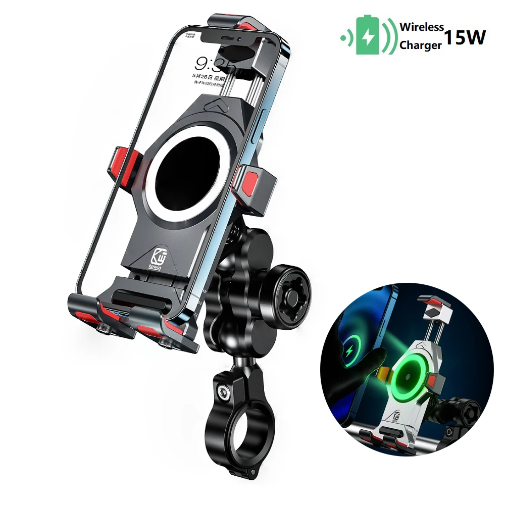 Motorcycle-Mobile-Phone-Holder-Shock-Absorption-Waterproof-15W-Wireless ...