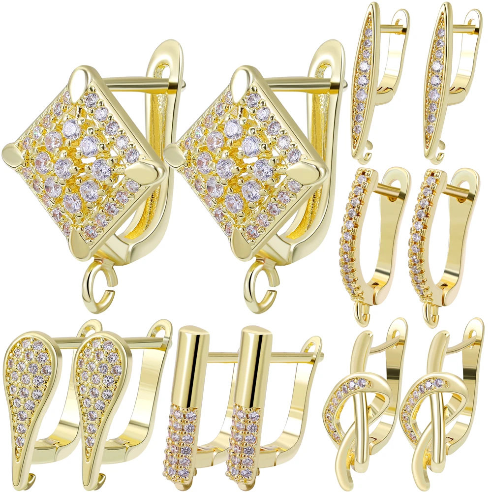 Juya-Handmade-18K-Real-Gold-Plated-Earwire-Fasteners-Earring-Hooks ...