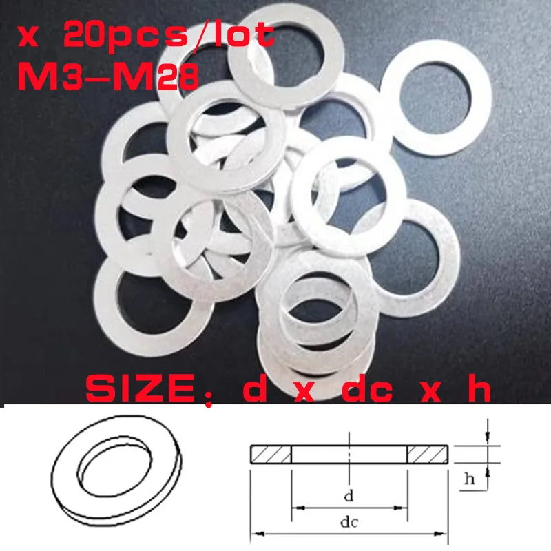 20pcs-M3-M26-Aluminum-Washers-Gasket-Flat-Metal-Washer-Gasket-Plug-Oil ...