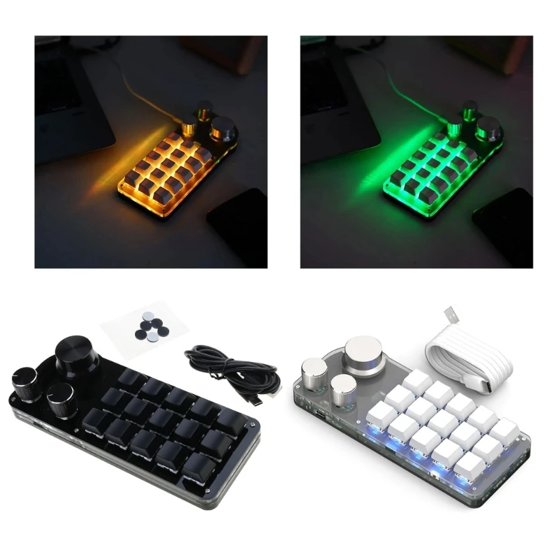 15-Keys-Mini-Keyboard-Macropad-with-3-Knobs-Programmable-Small-Keypad ...