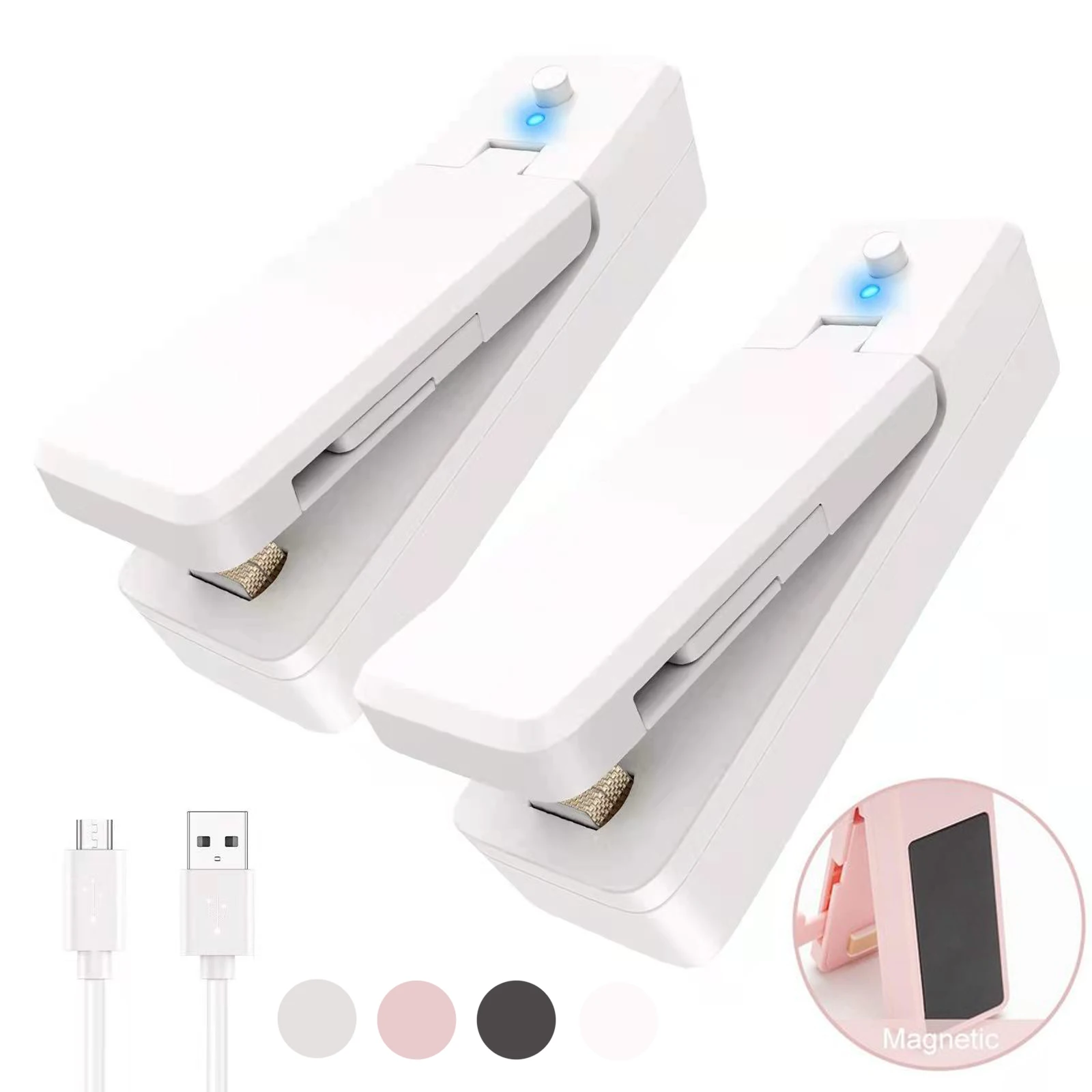 Mini 2 IN 1 USB Chargable Bag Sealer Heat Sealers With Cutter Knife Rechargeable Portable Sealer ...