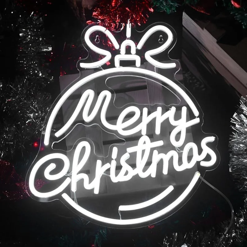 Christmas-Bells-Merry-Christmas-Neon-lights-white-LED-lights-USB ...