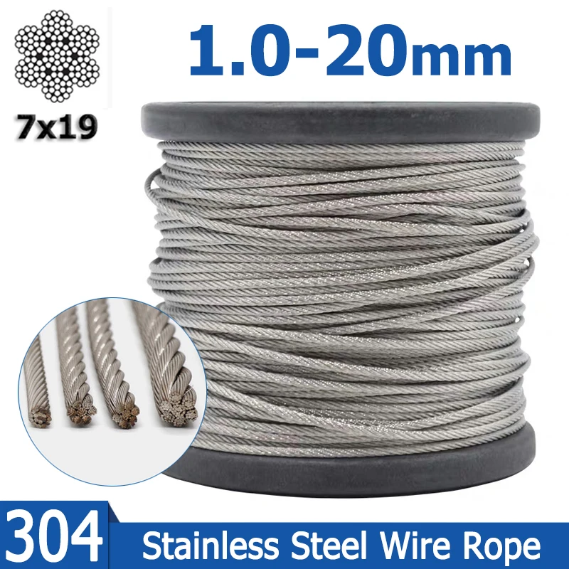 304-Stainless-Steel-Wire-Rope-Alambre-Cable-Soft-Pesca-eleva-o-do-cabo ...