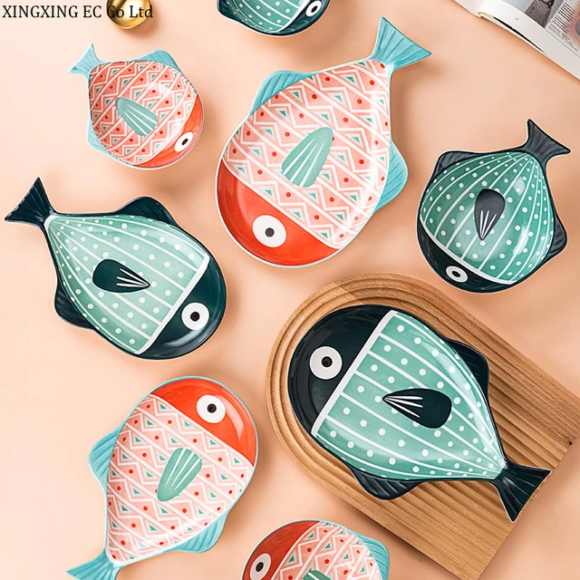 Fish Shaped Plates Sculptures