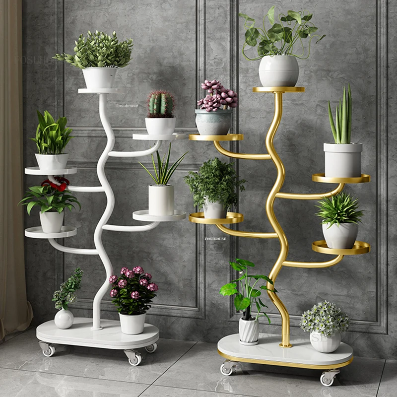 Living-Room-Balcony-Storage-Rack-Light-Luxury-Simple-Iron-Floor-Plant ...