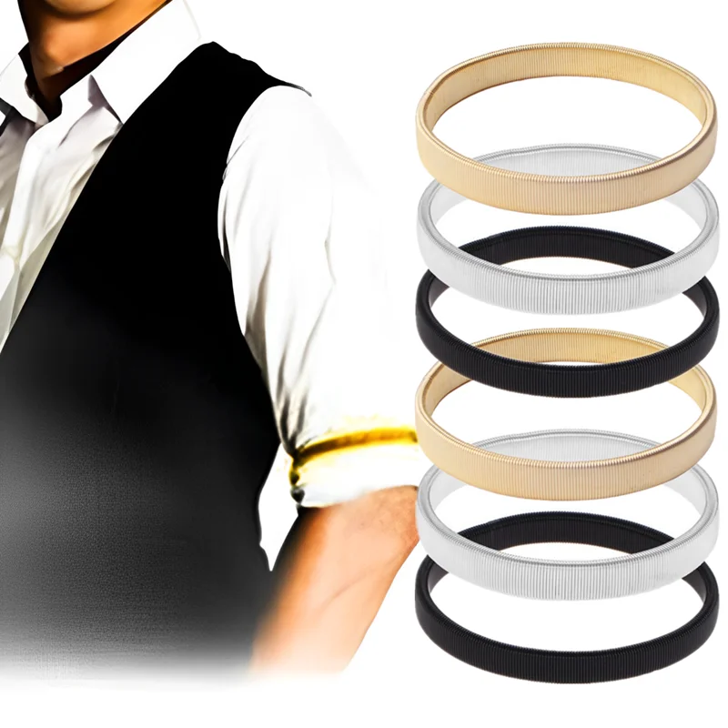 Non-slip Metal Armband Stretch Garter Shirt Sleeve Holder Unisex Sleeve ...