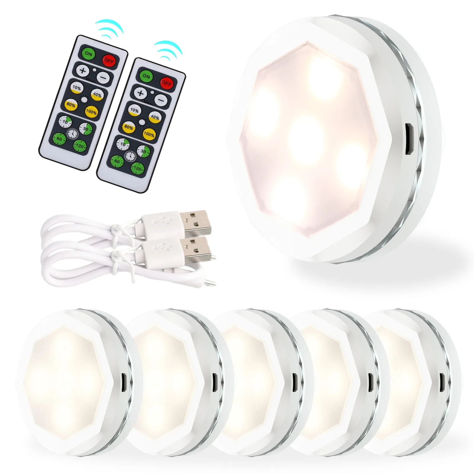 Wireless Remote Control Kitchen Lights Usb Rechargeable Dimmable Led ...