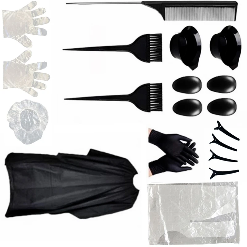 Y1UF-21x-Set-Hair-Coloring-Kits-Hair-Brushes-Hair-Clips-Hair-Dye-Tools ...