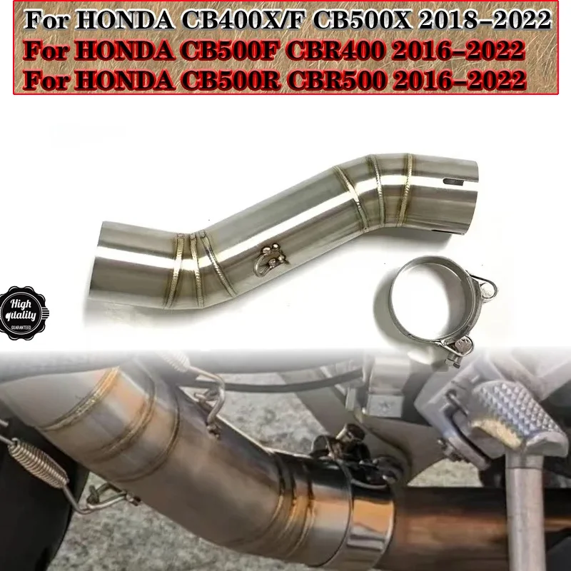 Motorcycle-Exhaust-Escape-Modify-Mid-Link-Pipe-For-Honda-CBR500-CBR500R ...