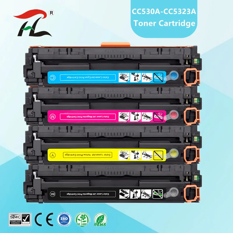 Compatível cartucho de toner para HP CC530 304A CC530A 530A 531A CC532A 532A CC533A CP2025dn ...