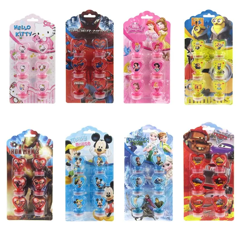 6pcs/Set Kids Cartoon Princess Self Inking Plastic Oil Stamp Children ...
