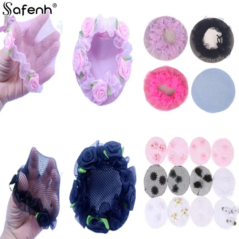 1Pcs-Girls-Cute-Kawaii-Flower-Lace-Reusable-Bun-Hair-Nets-For-Dancers ...