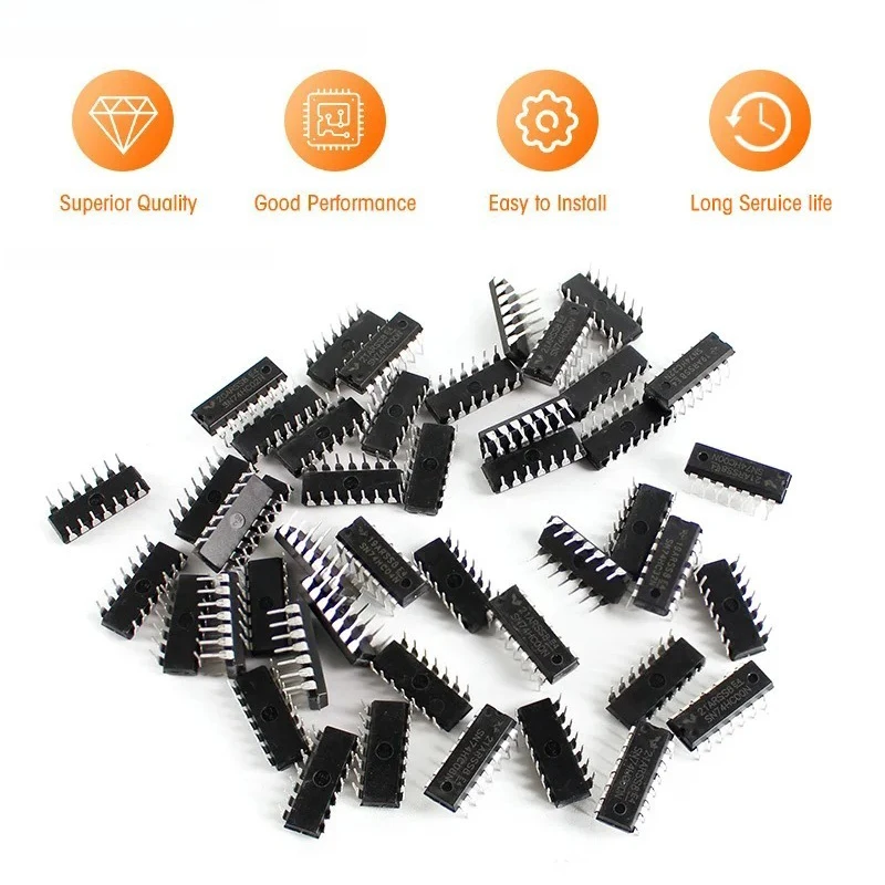 50PCS Integrated Circuit Logic IC Kit 5 Values SN74HC00N SN74HC02N ...
