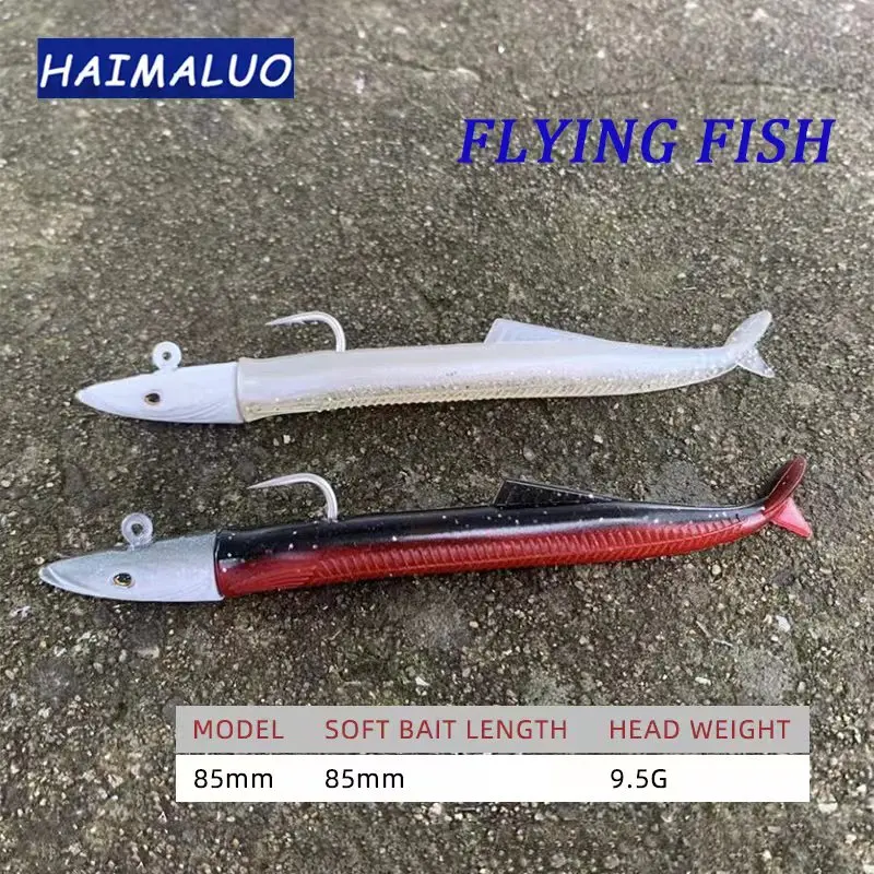 HAIMALUO-Flying-Soft-Fishing-Lure-Tail-Jig-Minnow-New-SAND-EEL-esche-in ...
