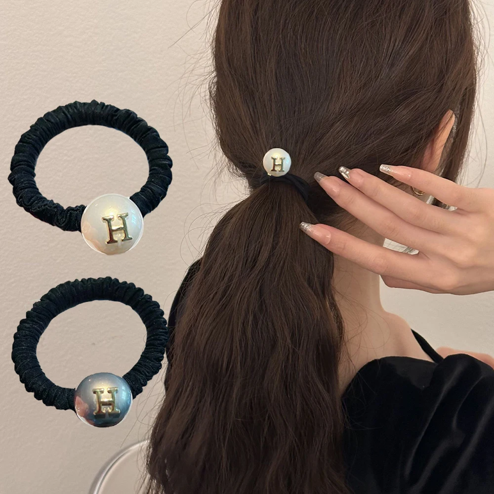 Mode-Perle-h-Brief-Metall-Haars-eil-einfaches-Temperament-gebundenes-Haar-Pferdes-chwanz ...