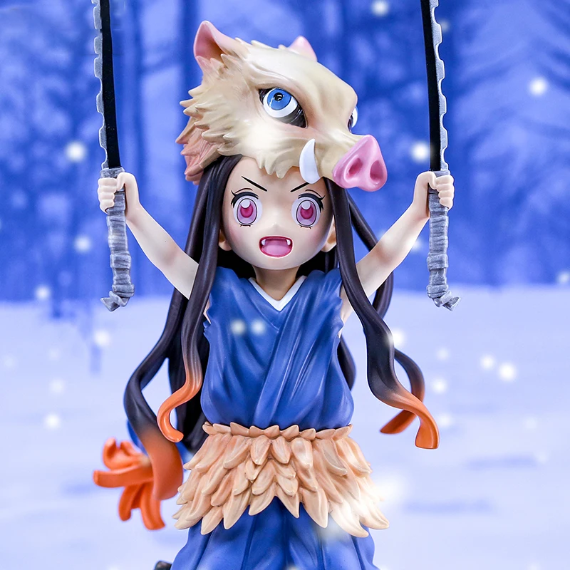 20cm Demon Slayer Nezuko Anime Figure Inosuke Kimetsu No Yaiba Figures ...
