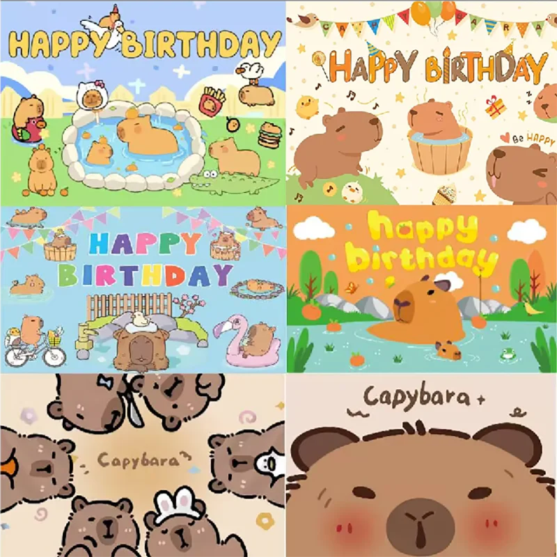 New Cartoon Capybara Theme Birthday Party Scene Decoration Animal ...