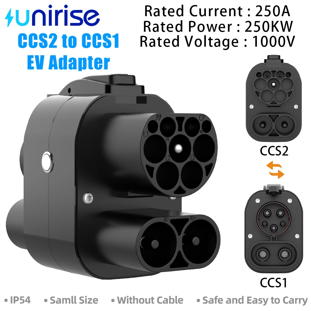 Unirise 250A CCS2 to CCS1 Adapter Connector DC 1000V Electric car ...
