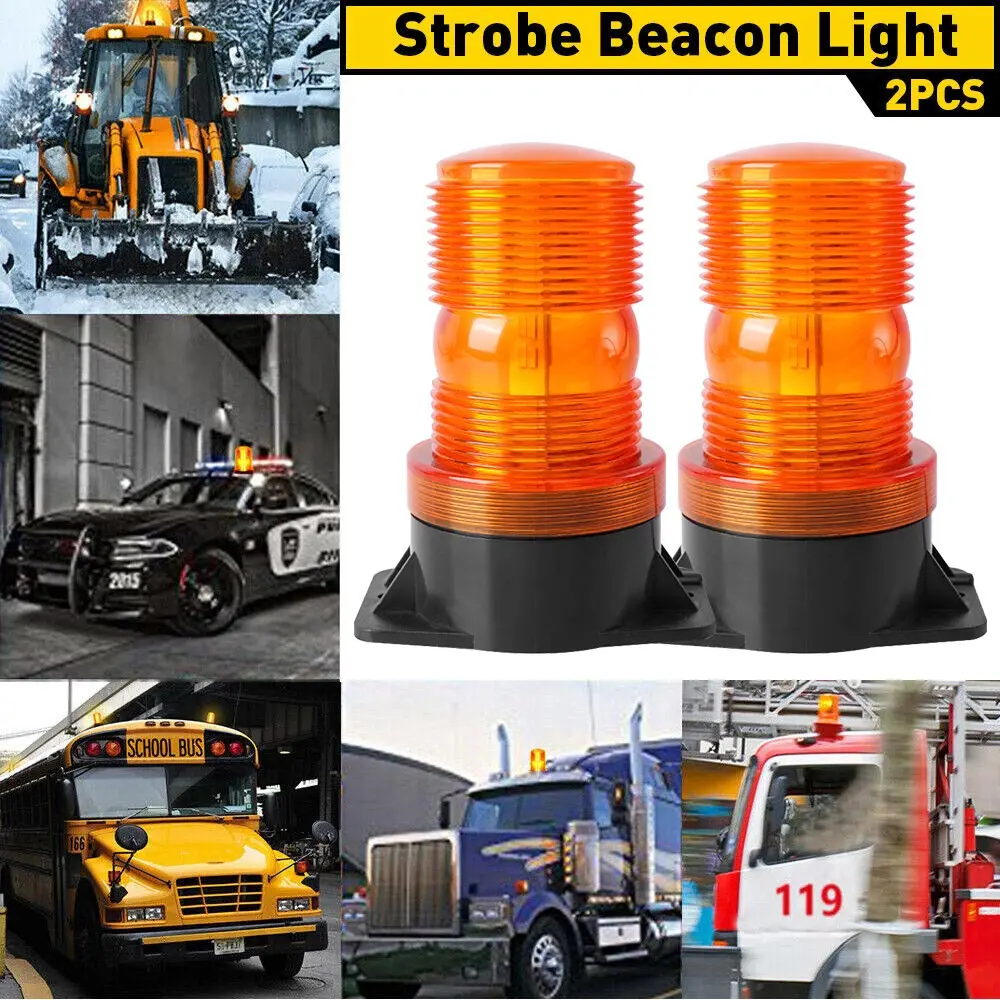 Amber-30LED-Rotating-Strobe-Light-Rooftop-Flash-Beacon-Emergency ...