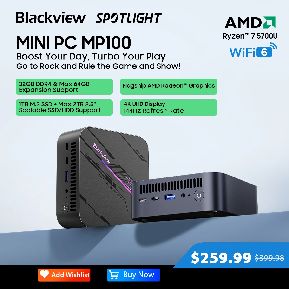 World-Premiere-Blackview-MP100-Mini-PC-AMD-R7-5700U-8-Core-16-thread ...