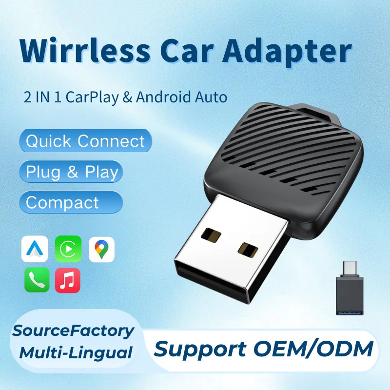2 in1 Wired to Wireless CarPlay Android Auto Adapter for OEM Car Stereo ...