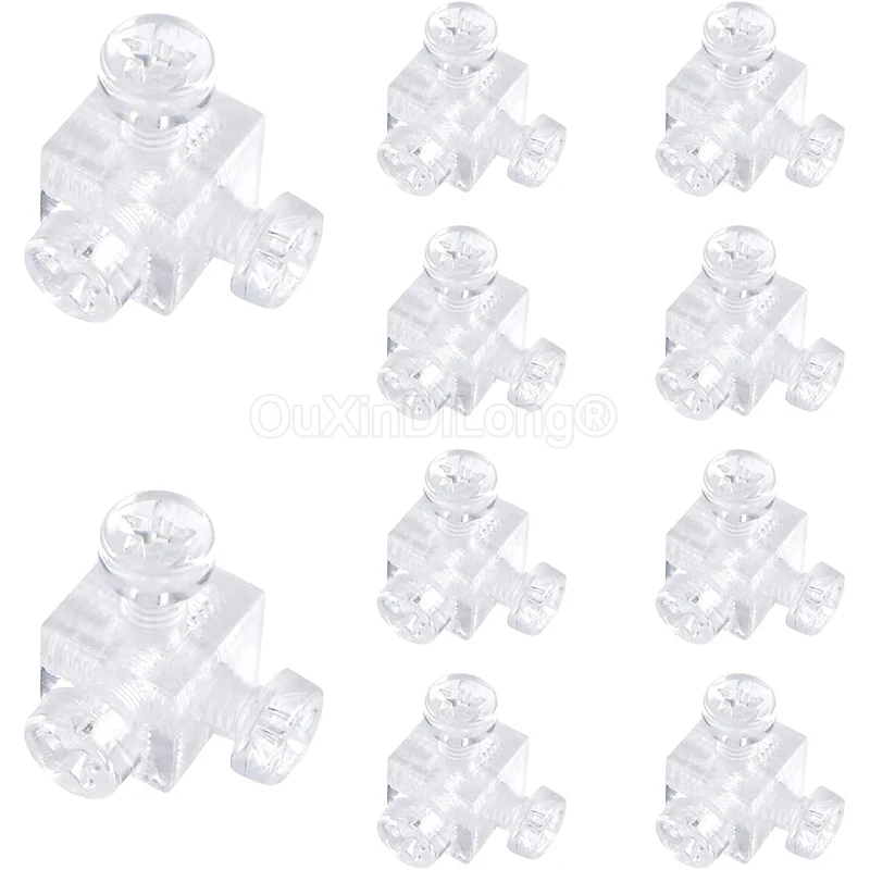 100PCS-Acrylic-Corner-Bracket-Clear-6-Hole-Block-Cube-Joint-Brace ...