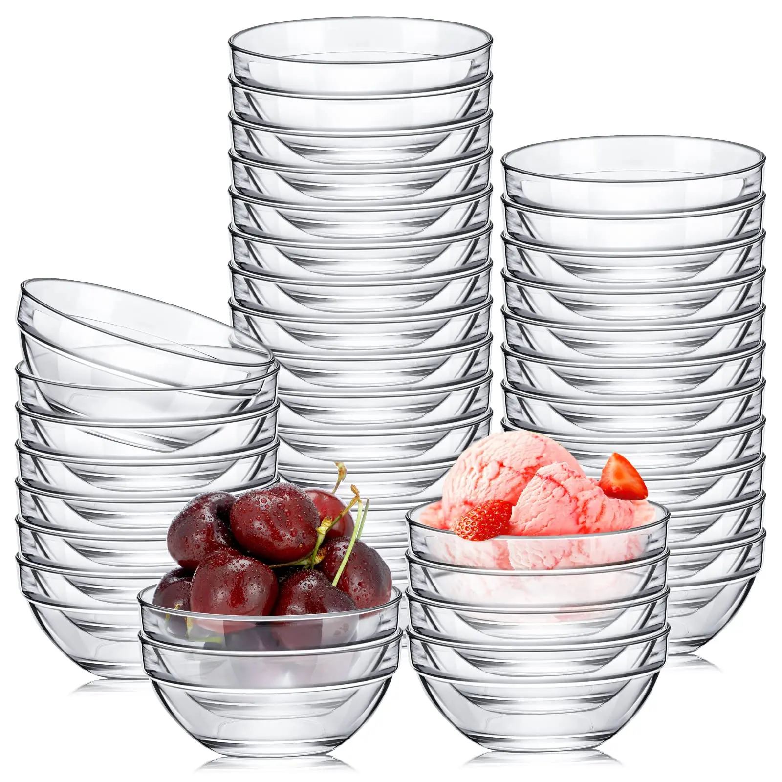 10/5PCS Mini Meal Bowls Glass Bowls Stackable Clear Serving Cute Bowls ...