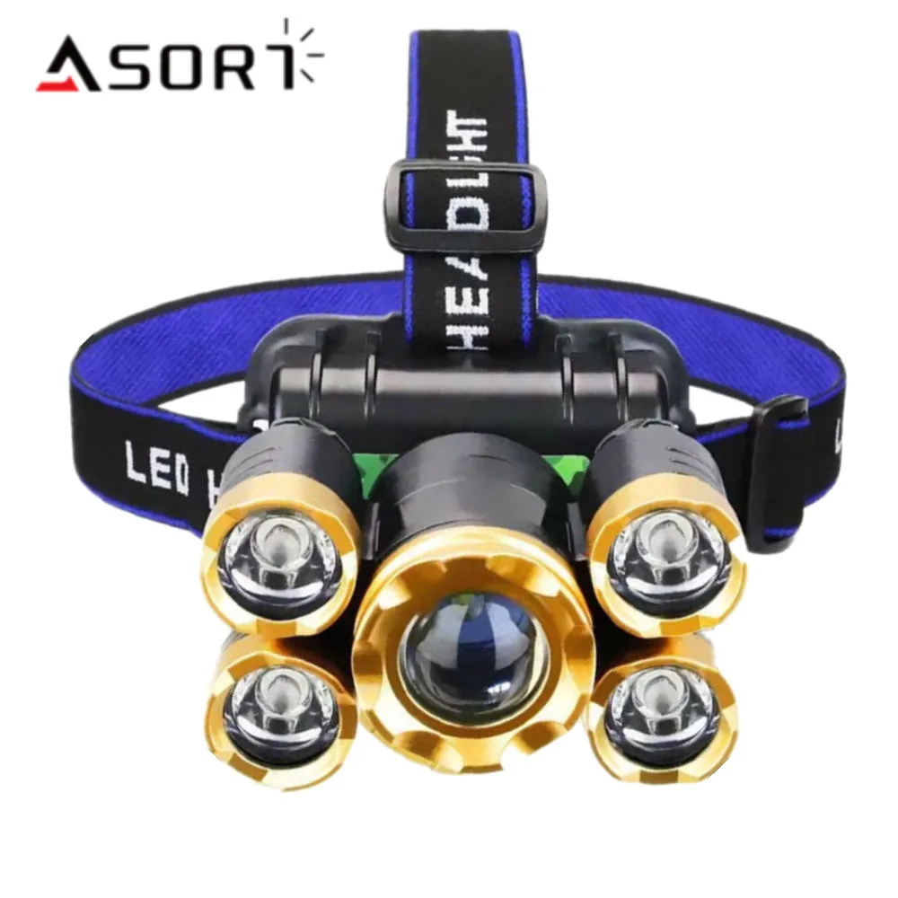 High-power-5-LED-Headlamp-Strong-Light-USB-Charging-Headlight-For ...