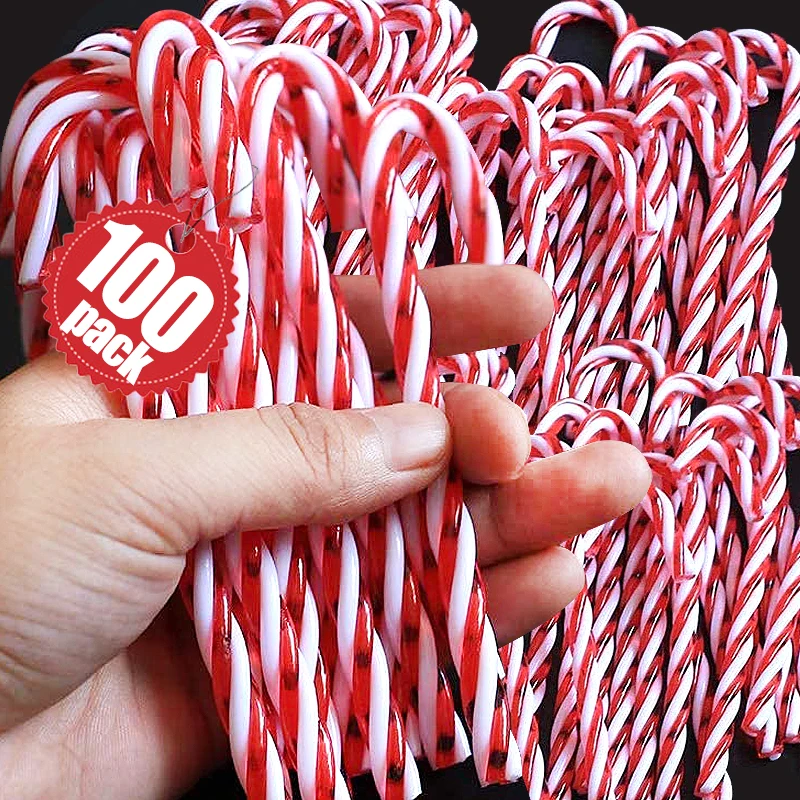 Acrylic Candy Cane Pendant Xmas Tree Twisted Crutch Hanging Ornament ...