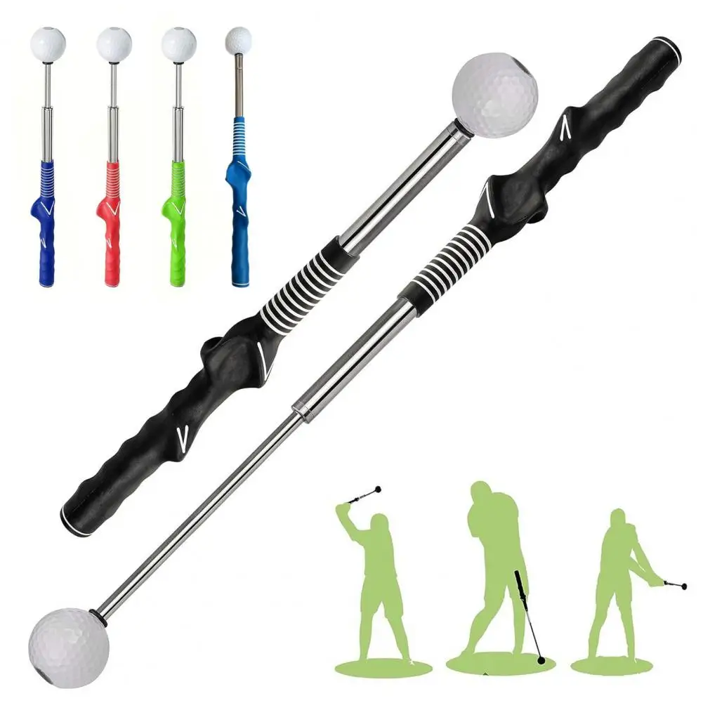Retractable Golf Swing Training Aid Portable Grip Trainer with Click ...