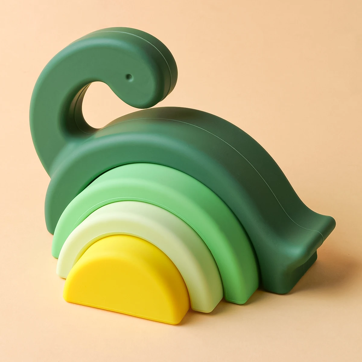 Baby Dinosaur Blocks BPA-Free Silicone Stacker Intellectual Development ...