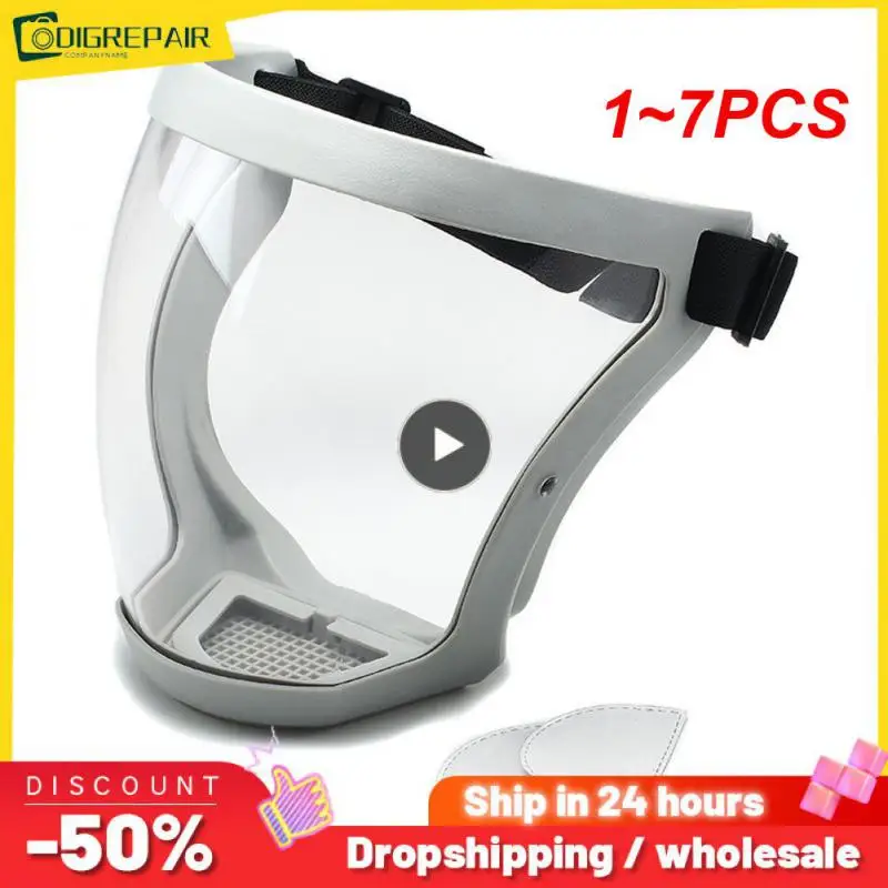 1-7PCS-Transparent-Full-Face-Shield-Splash-proof-Welding-Safety-Glasses ...