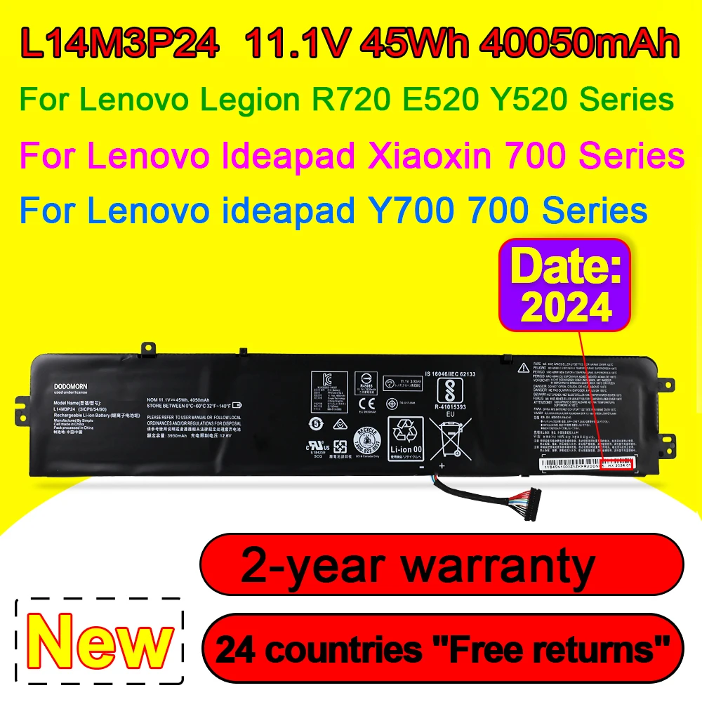 L14M3P24-Battery-For-Lenovo-IdeaPad-Xiaoxin-700-Y700-Y720-14ISK-Legion ...