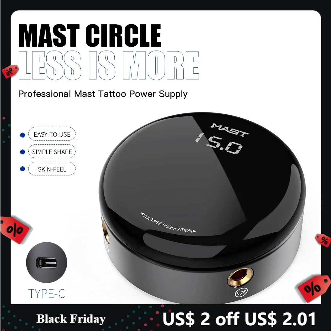 Mast-Tattoo-Circle-Round-OLED-Digital-Tattoo-Power-Supply-for-Coil ...